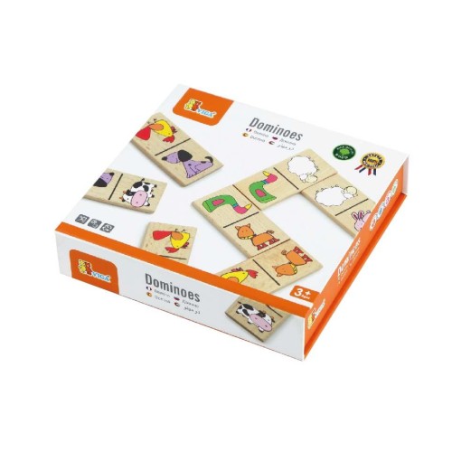 Viga Wooden Dominoes - Farm Animals