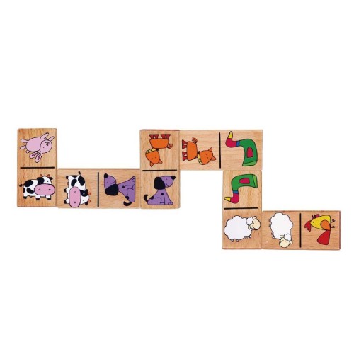 Viga Wooden Dominoes - Farm Animals